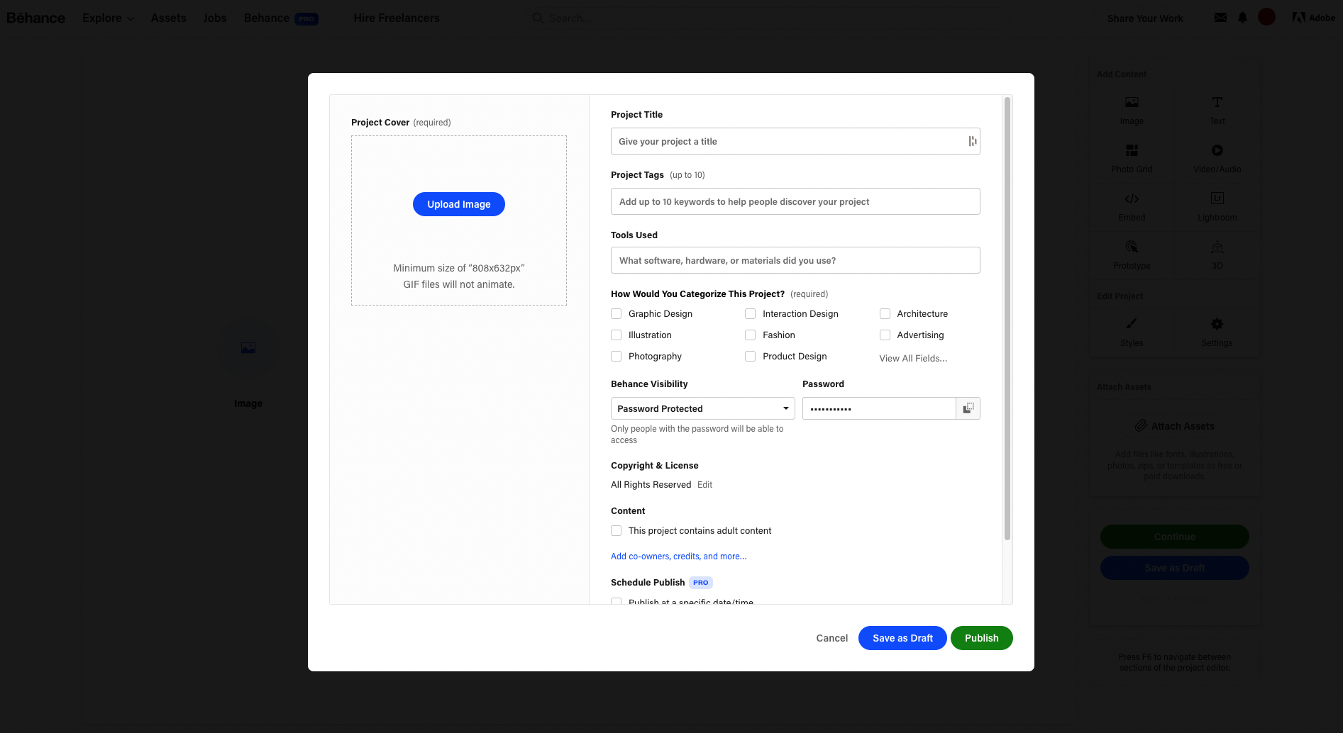 Guide: Advanced Project Settings – Behance Helpcenter