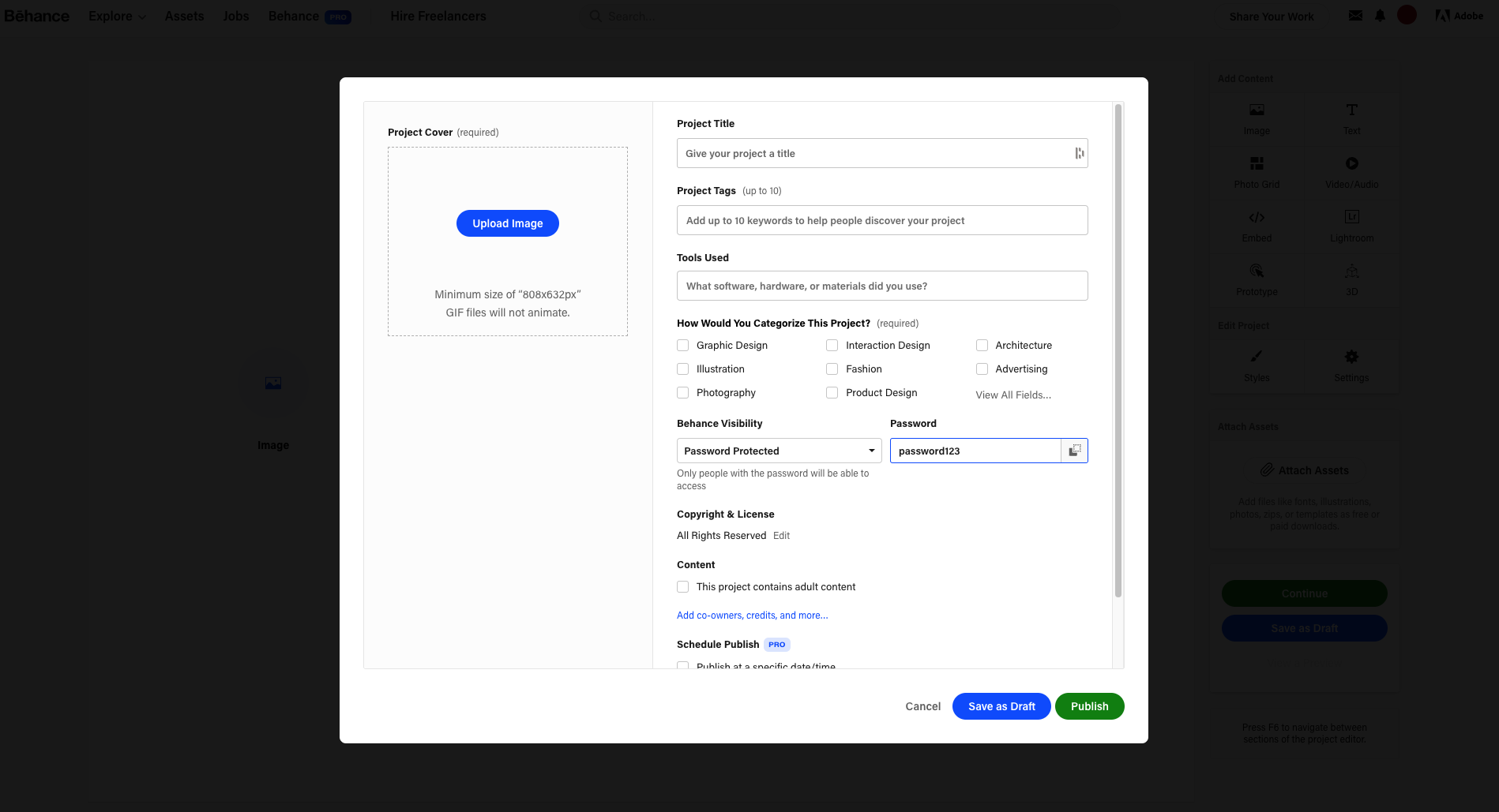 Guide: Advanced Project Settings – Behance Helpcenter