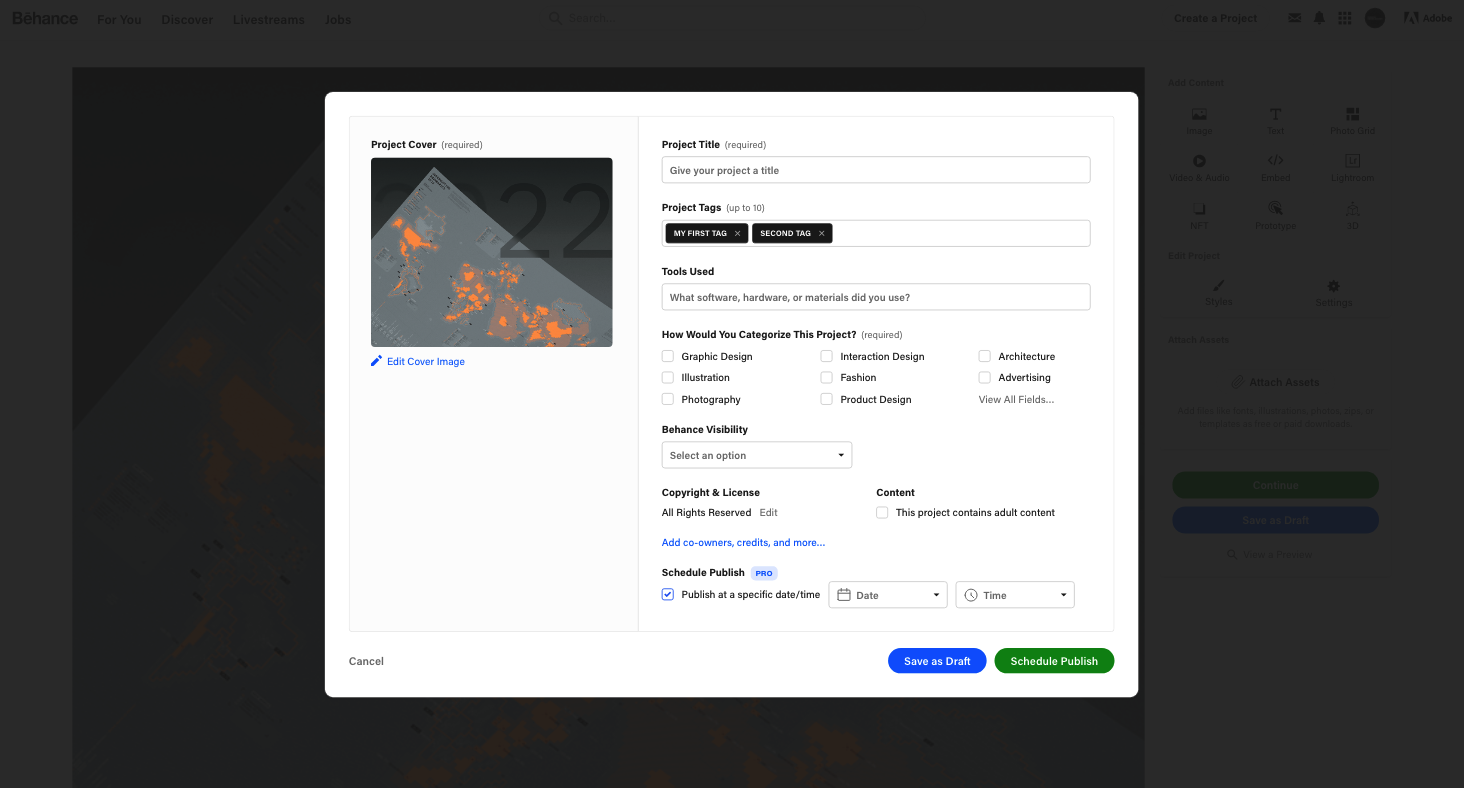 Guide: Advanced Project Settings – Behance Helpcenter